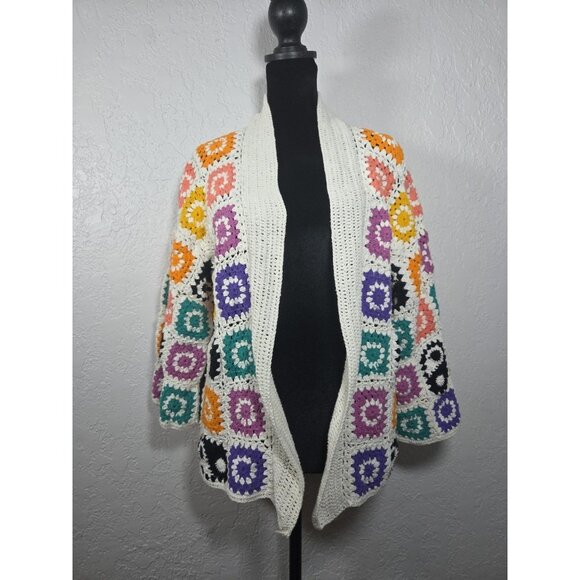 EARTHBOUND | Sweaters | Earthbound Granny Square Yin Yang Block Knitted ...